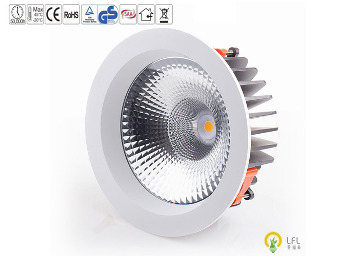 No Flicker COB Commercial LED Downlight With Diffused Reflector Lens ...